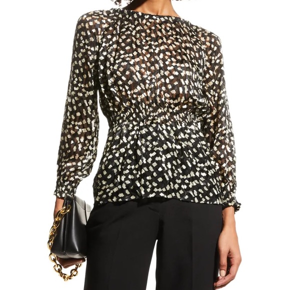 Theory | Tops | Theory Drawstringneck Burnout Top Blouse | Poshmark